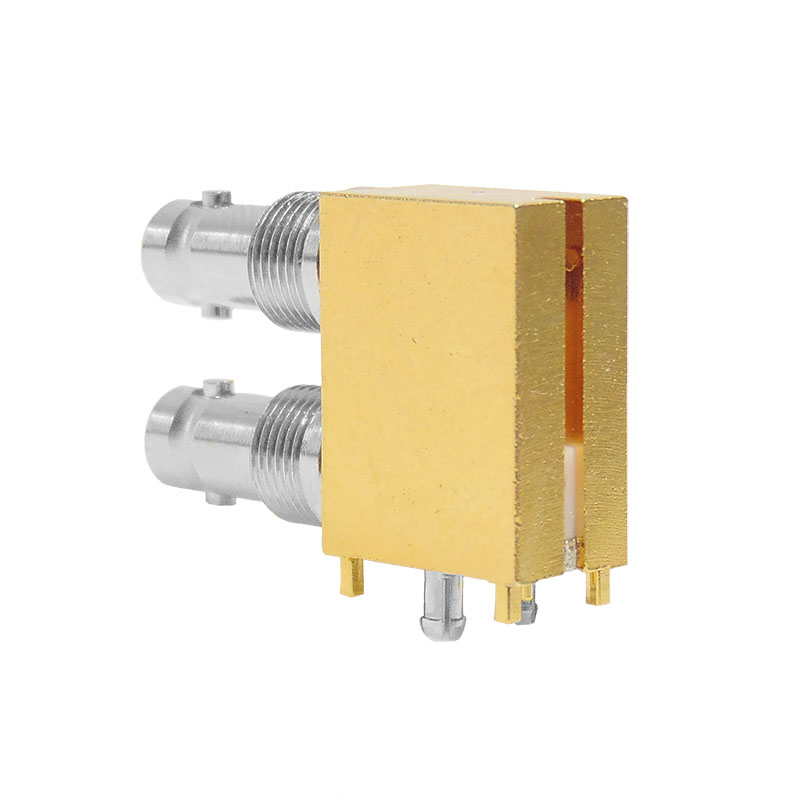 12GHz Dual Port R/A Micro BNC Coax Connector from Cambridge Electronics